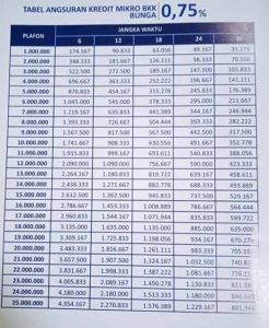 Tabel Angsuran Pinjaman Bank BPR BKK Terbaru – Finance